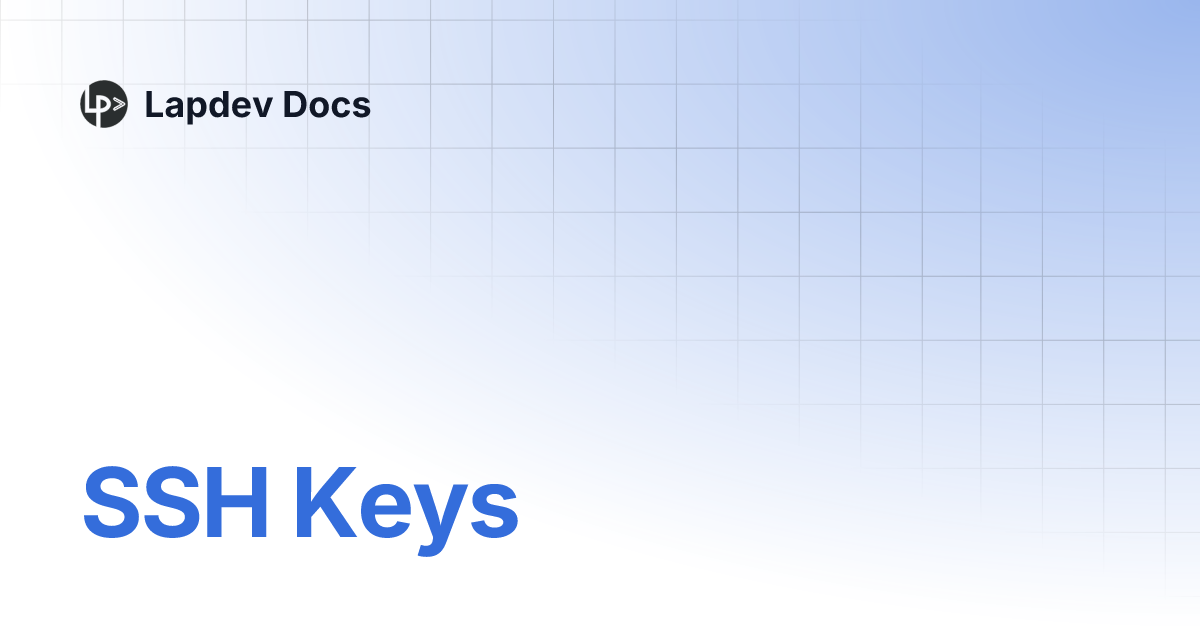 Ssh Keys Lapdev Docs 